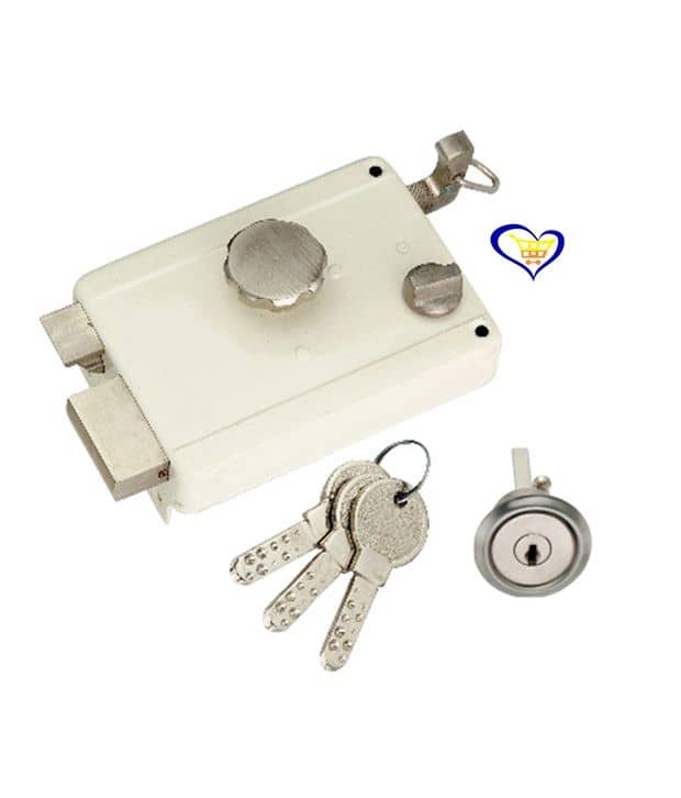 Buy SmartShophar Rim Latch Lock Goal lock Ivory Finish With 3 Keys ...