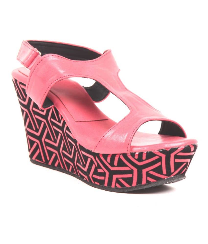 Adorn Red Wedges Sandals Price in India- Buy Adorn Red Wedges Sandals ...