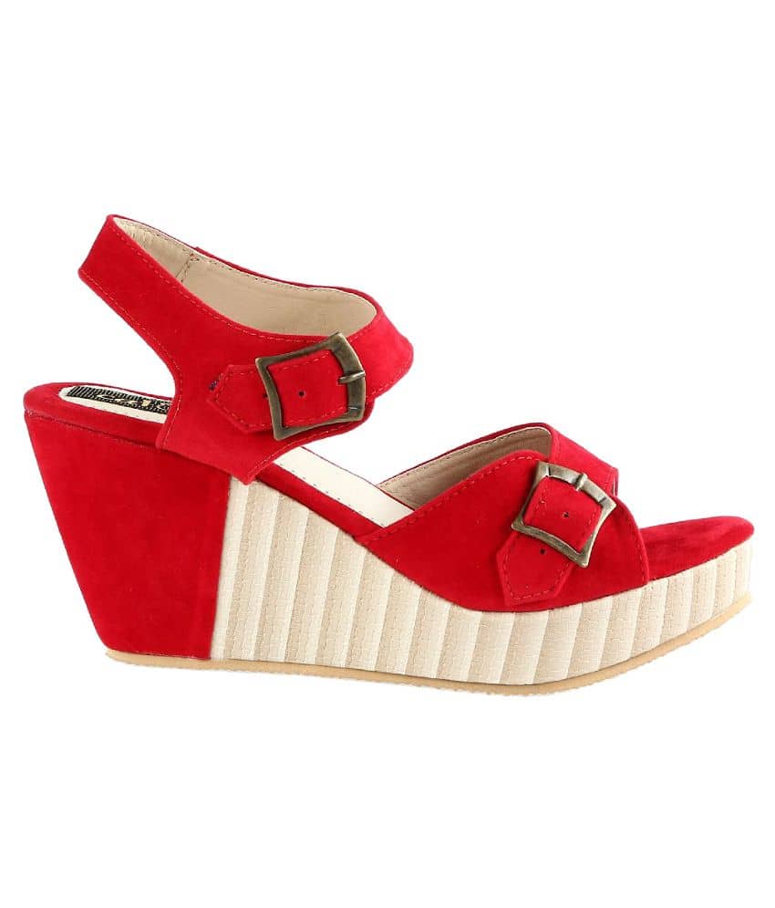 Catbird Red Wedges Sandals Price in India- Buy Catbird Red Wedges ...