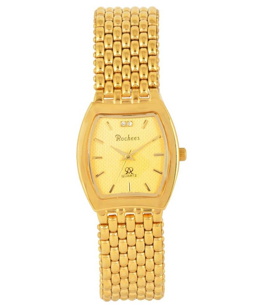 Rochees Gold Analog Watch - Buy Rochees Gold Analog Watch Online at ...