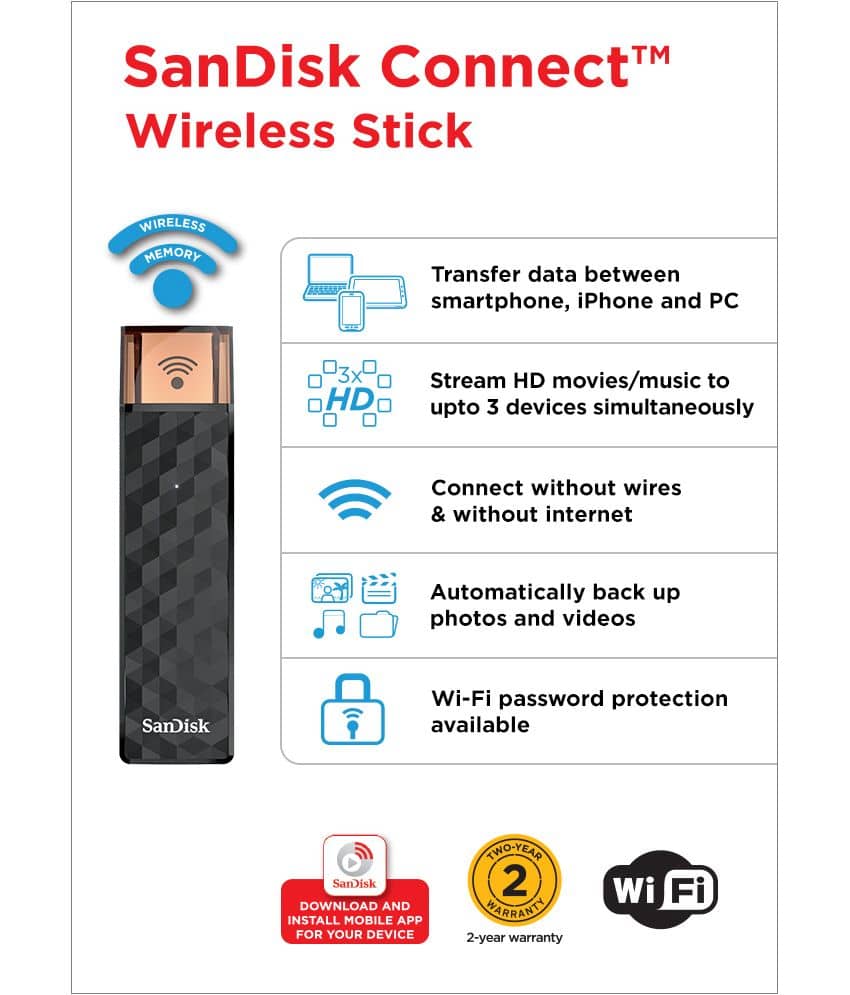 SanDisk Connect Wireless Stick 128 GB Utility Pendrive - Buy SanDisk ...