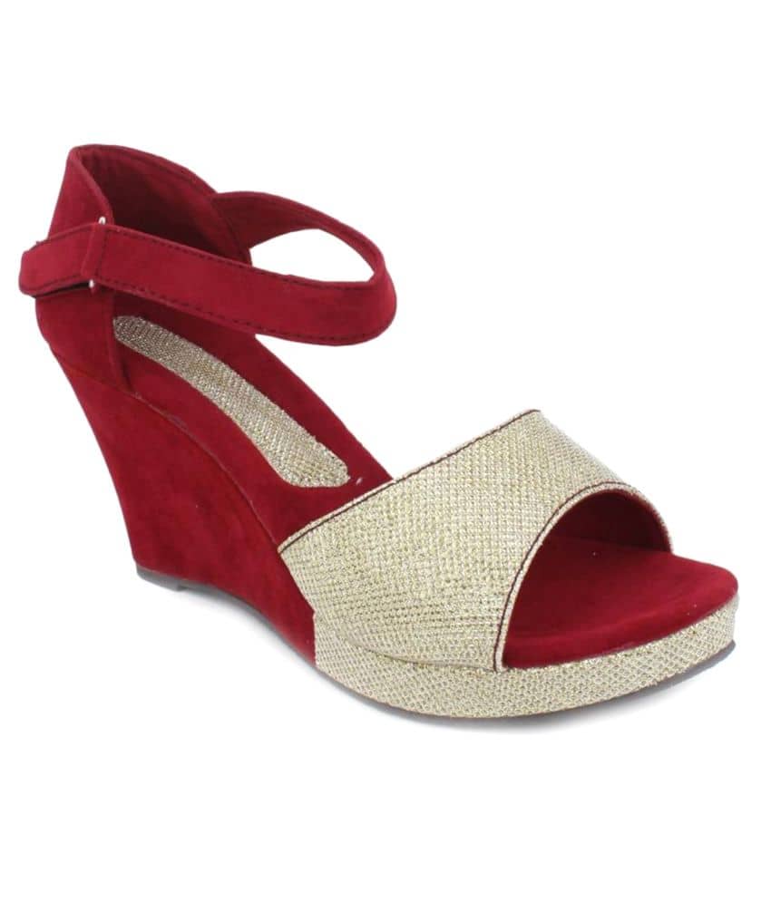 Atist Red Wedges Heels Price in India- Buy Atist Red Wedges Heels ...