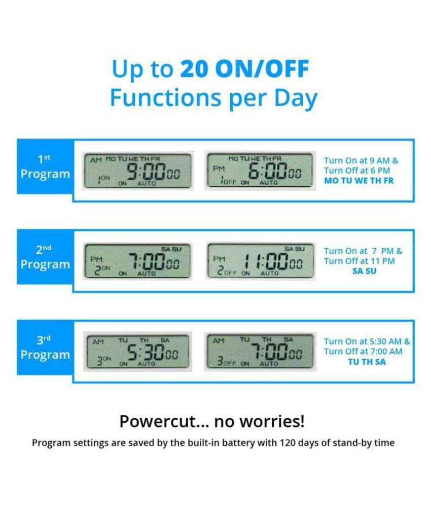 Buy Count_On Digital Programmable Countdown Timer Switch with Smart ...
