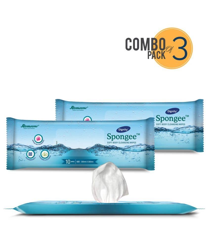Dignity Spongee Body Wipes 300X300 Pack of 3 (10 Wipes/Pack ): Buy ...