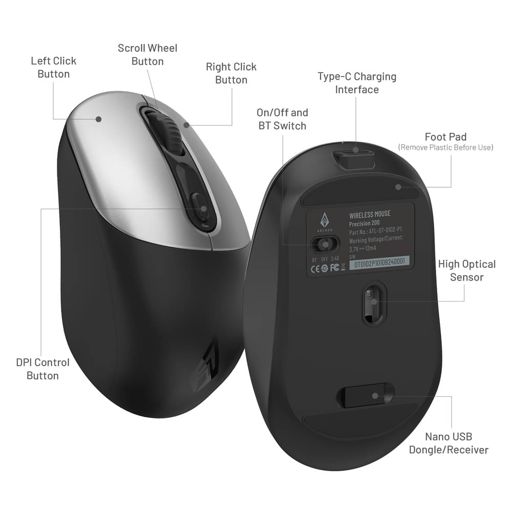 Buy Archer Tech Lab - ‎Precision 200 Black Wired Optical Mouse Online ...