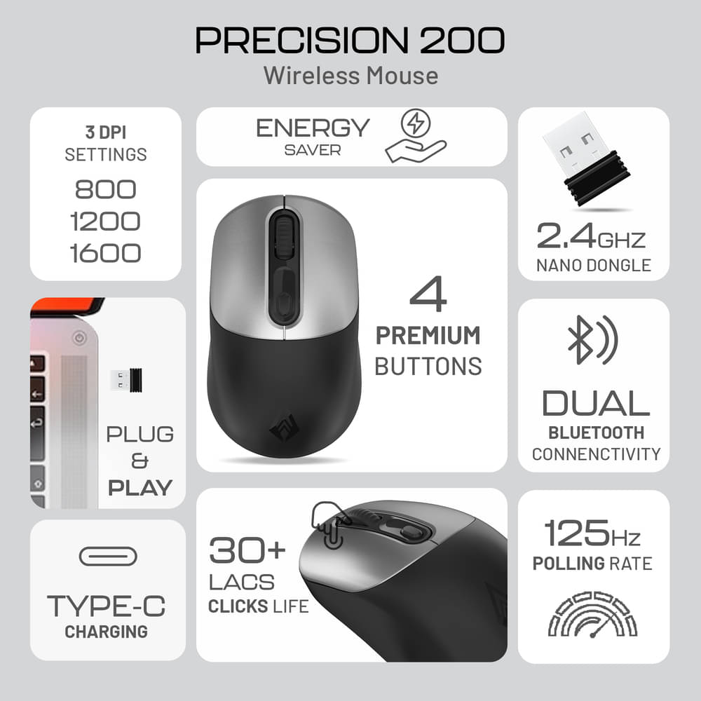 Buy Archer Tech Lab - ‎Precision 200 Black Wired Optical Mouse Online ...