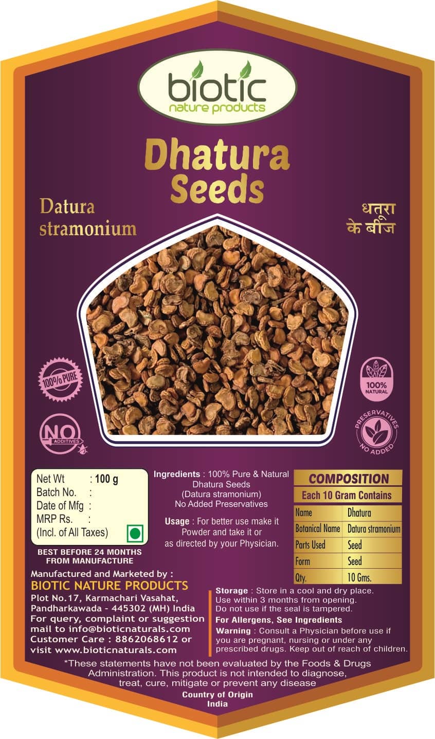Biotic Datura Seeds - Moonflower Seed - Dhatura Flower Seeds - Dhatura ...