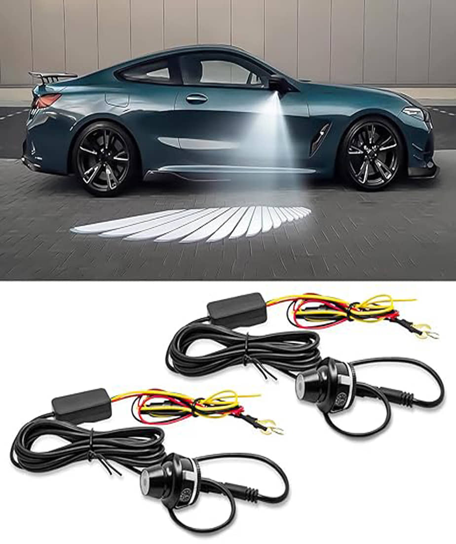 LED Angel Wings Style Car Lights, Waterproof Universal Fit, White Angel ...