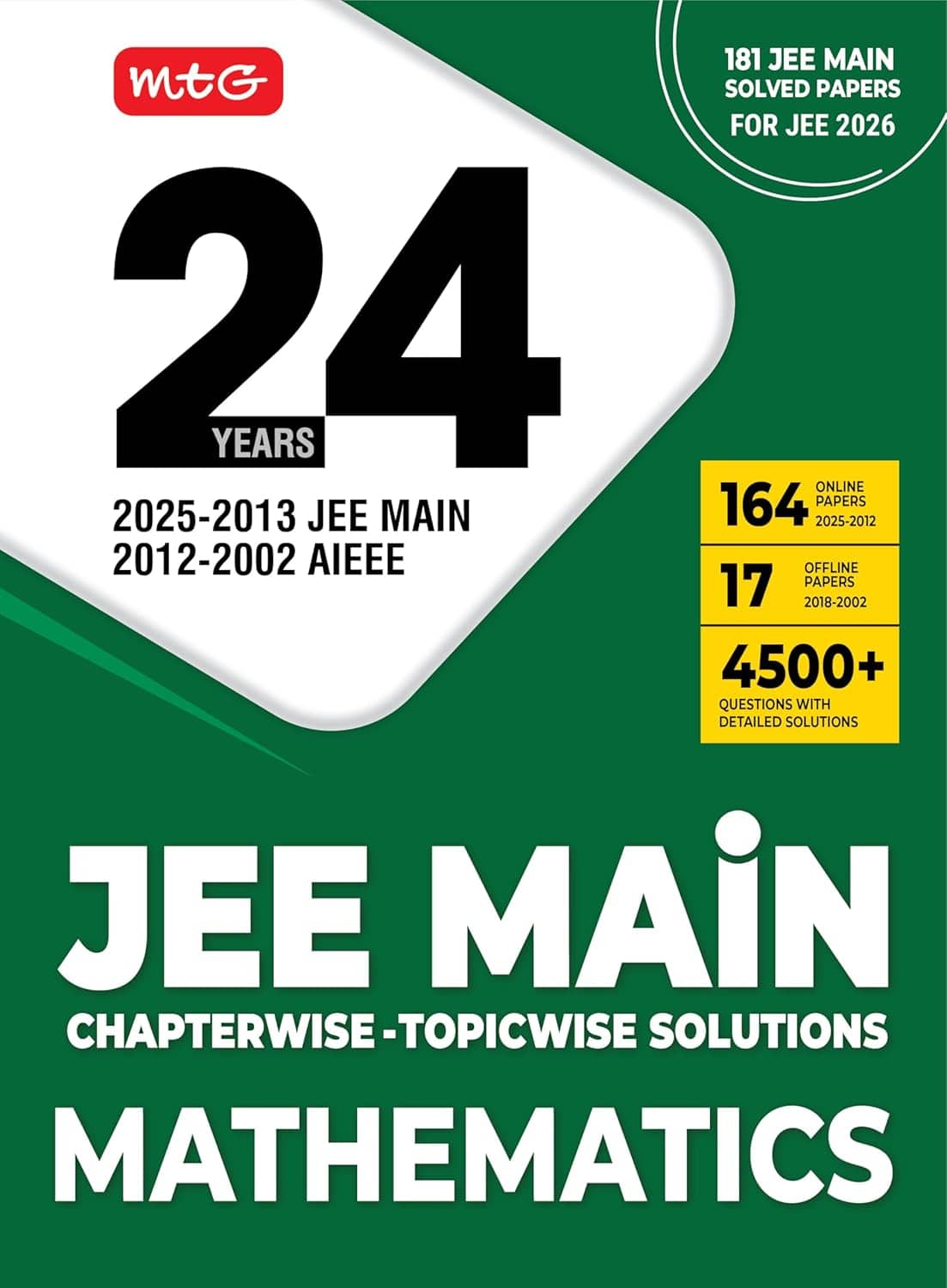 MTG 24 Years JEE MAIN (2025-2002) Chapterwise Topicwise Previous Years ...