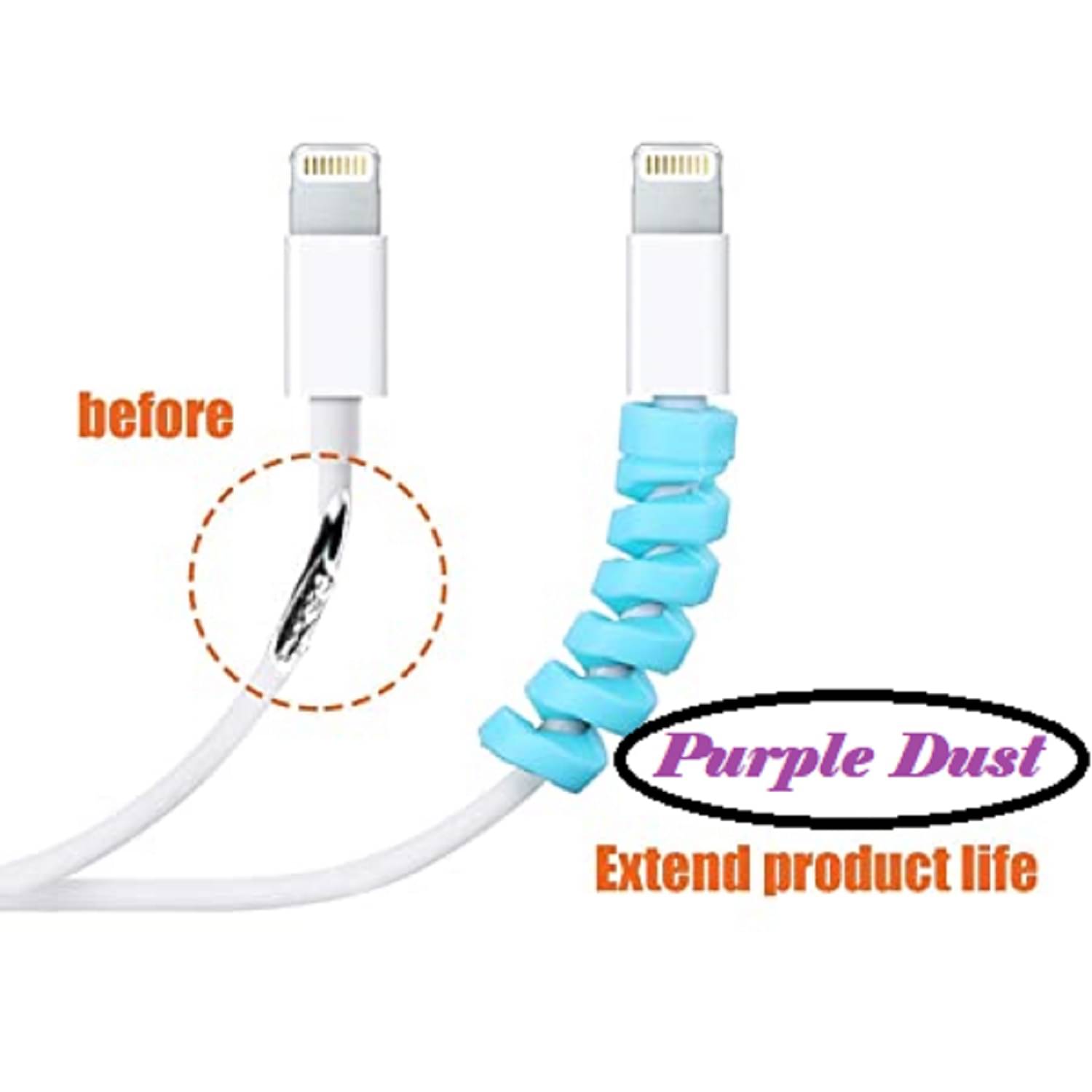 Spiral Charger Cable Protector Data Cable Saver Charging Cord ...