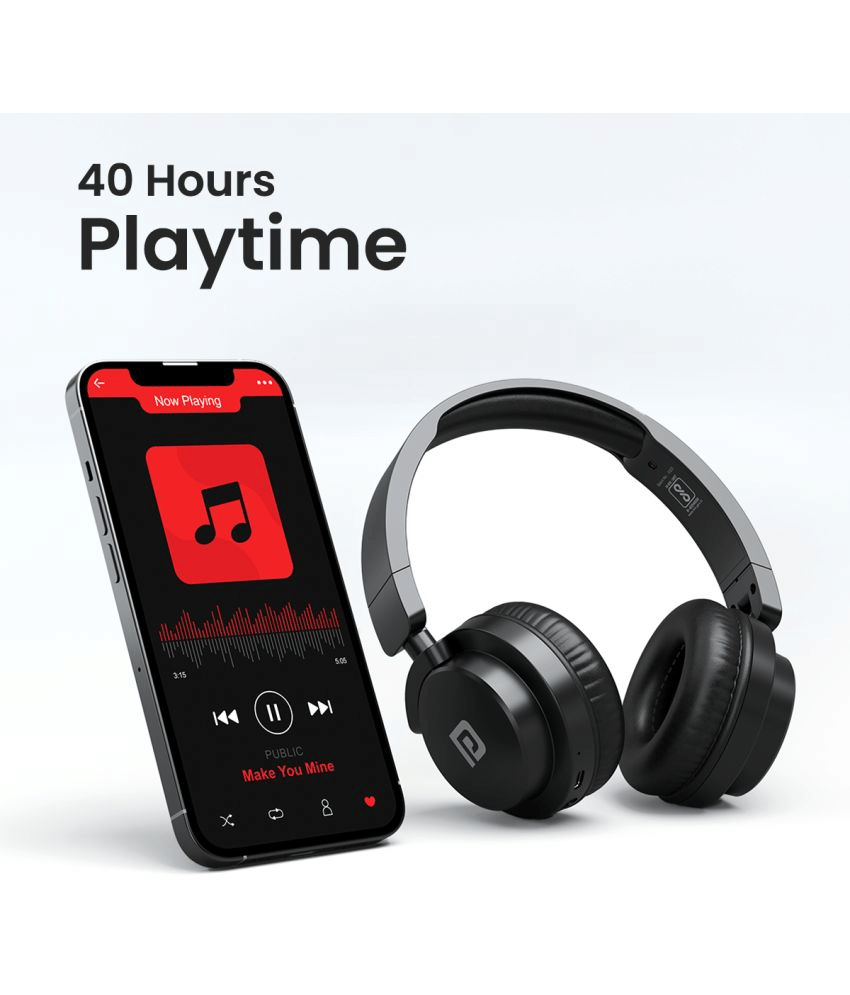 Portronics Muffs M2 Type C Bluetooth Headphone Over Ear 40 Hours ...