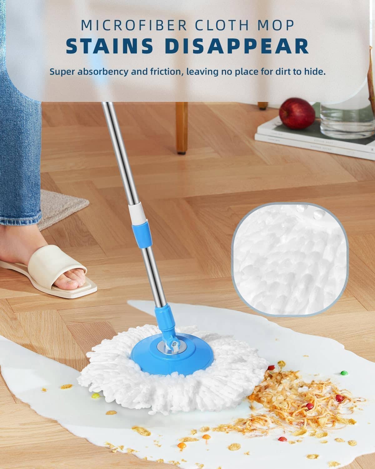 HARIOMKITCHEN Mop Rod ( Extendable Mop Handle with 360 Degree Movement ...