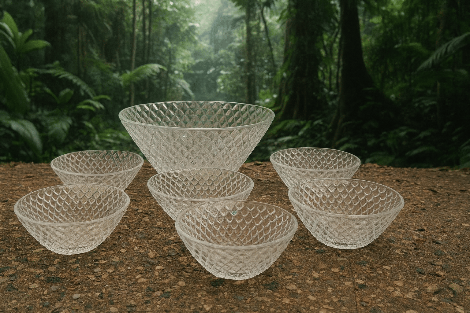Amardeep Creation Glass Dessert Bowl 16 cm ( Set of 7 ) White: Buy ...